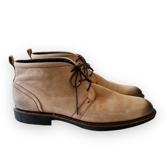 Shoes | Ecco Biarritz Burnished Toe Laceup Chukka Ankle Boots Mens Size ...